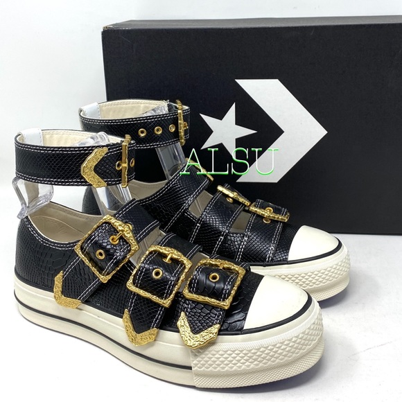 Converse | Shoes | Converse Mary Jane Leather Black Women Shoe Sandal ...